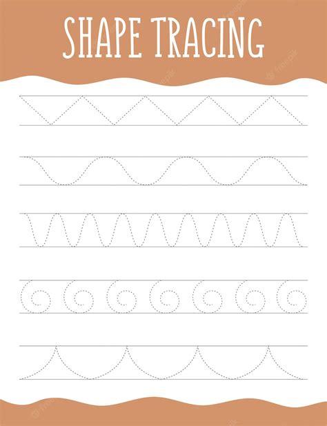 필기 연습 펜 컨트롤 선 추적 모양 추적 프리미엄 벡터