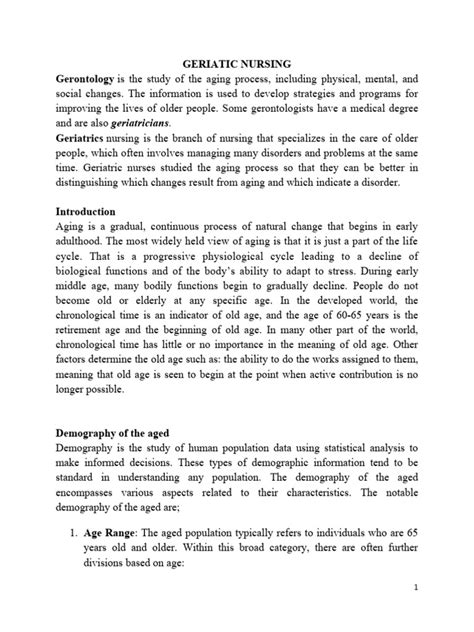 Geriatic Nursing Note Pdf Human Digestive System Respiratory Tract