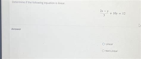 Solved Determine If The Following Equation Is Chegg