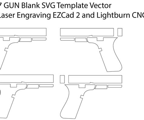 Artstation Glock 17 Gun Blank Svg Template Vector File For Laser