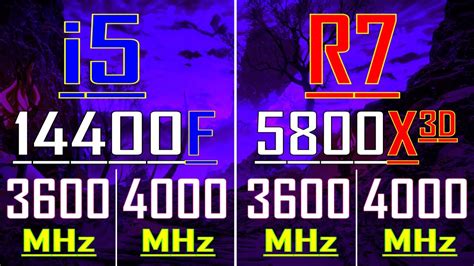Intel I5 14400f 3600mhz 4000mhz Vs Ryzen 7 5800x3d 3600mhz 4000mhz Pc Games Test