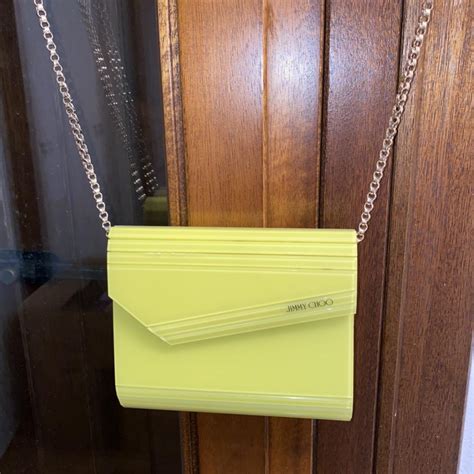 Jimmy Choo Candy Clutch Bag In Neon Yellow I Used Depop