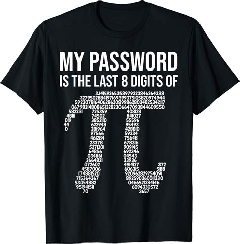 My Password Is The Last 8 Digist Of Pi Day 314 Math Teacher T Shirt