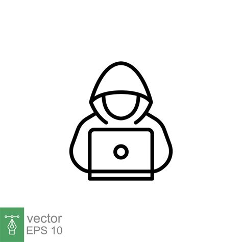 hacker icon simple outline style cybercrime hacking password theft