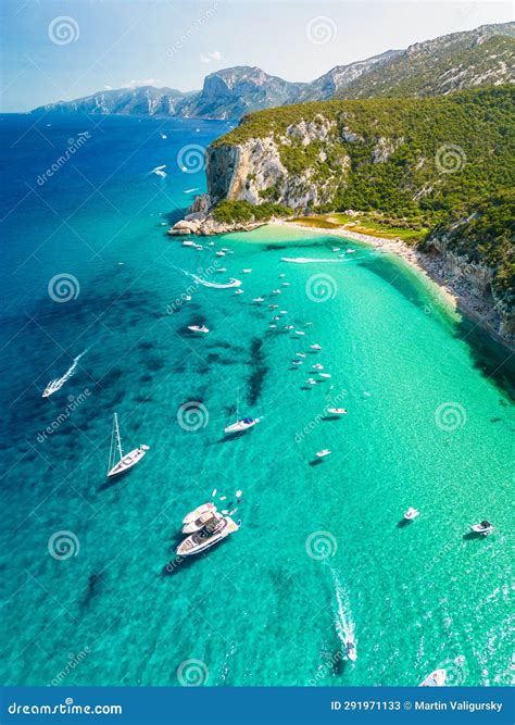 Drone View Of The Vibrant Cala Luna Beach On Sardinia Island Italy