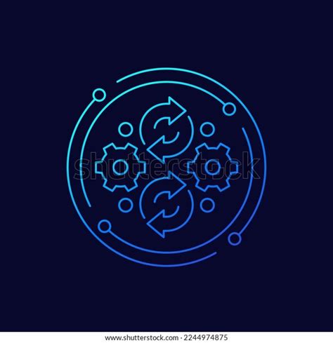 Iteration Iterative Process Icon Linear Design Stock Vector Royalty
