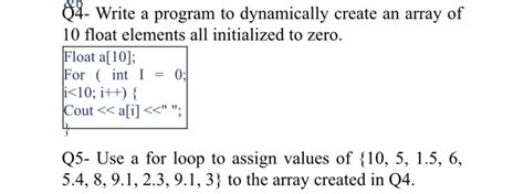 Solved 4 Write A Program To Dynamically Create An Array Of