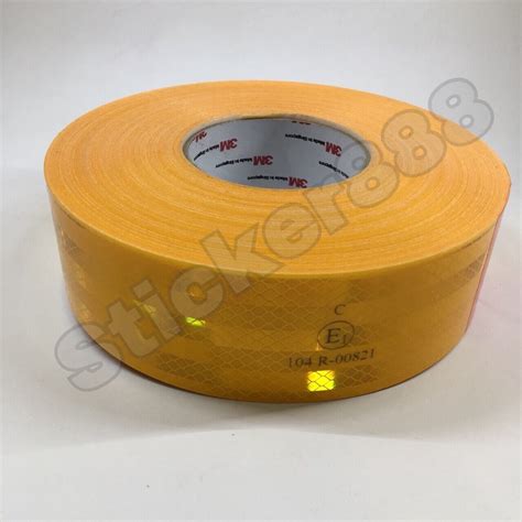 แถบสะท้อนแสง 3m ของแท้ 1 เมตร แบ่งขาย สีเหลือง สีขาว สีแดง สติ๊กเกอร์สะท้อนแสง ติดรถบรรทุก