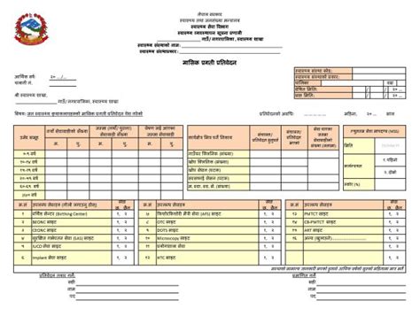Basic Health Facility Monthly Reporting Form Hmis 93 Medical And
