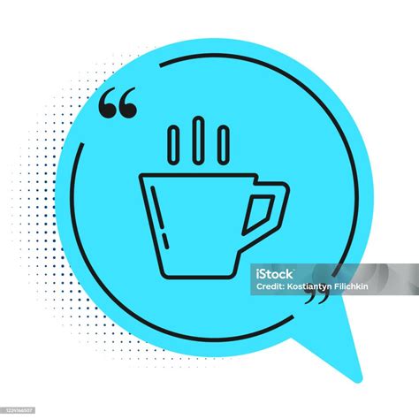 Schwarze Linie Kaffeetasse Symbol Isoliert Auf Weißem Hintergrund