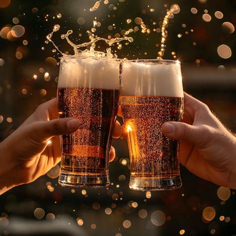 Premium Photo Dynamic Beer Toast Splash Captured In HighResolution