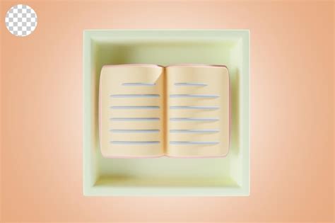 Premium Psd Book Back To School Icon 3d Render With Rectangle Yellow