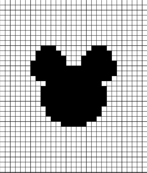 Mickey Mouse Head Pixel Art Crochet Disney Pixel Art Pixel Art Grid