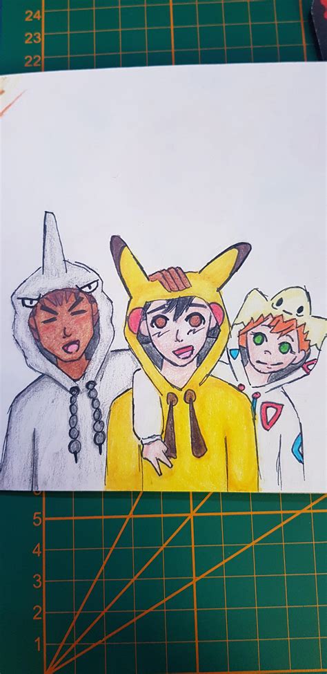 Did A Pencil Drawing Of The Trio In Onesies Rpokemon