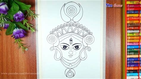 How To Draw Devi Durga Easily Maa Durga Drawing For Beginners