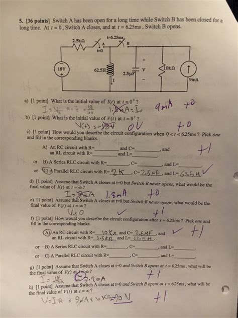 Solved 5 36 Points] Switch A Has Been Open For A Long Time