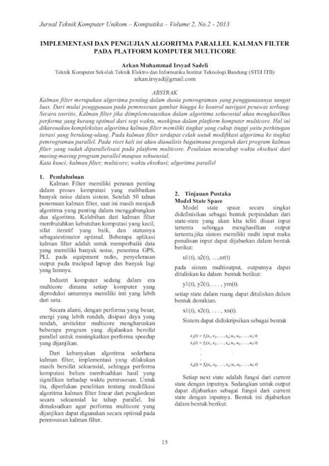 Pdf Implementasi Dan Pengujian Algoritma Parallel Komputika Tk