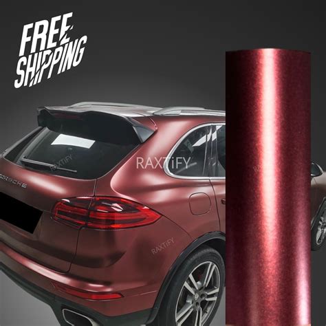 Satin Metallic Wine Red Vinyl Wrap Raxtify