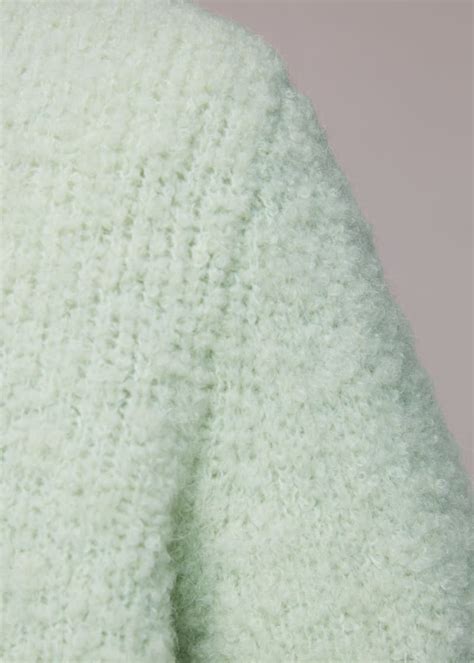 Mint Cropped Fluffy Cardigan Whistles Whistles Uk
