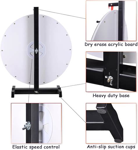 18′ Tabletop Spinning Prize Wheel 14 Slots With Durable Base Stand Spin