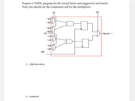 Solved Propose A Vhdl Program For The Circuit Below And