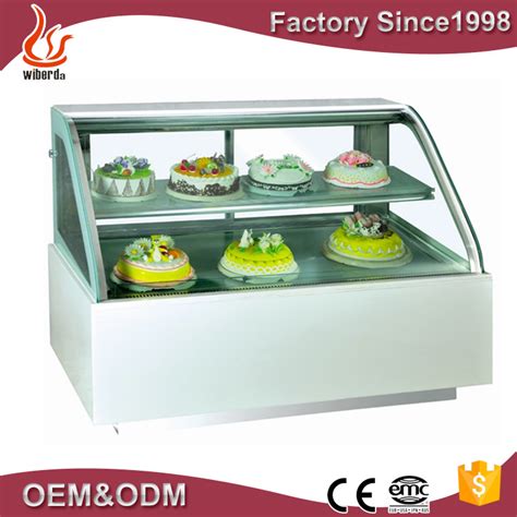Front Open Curved Glass Commercial Display Cake Showcase Chiller Cake