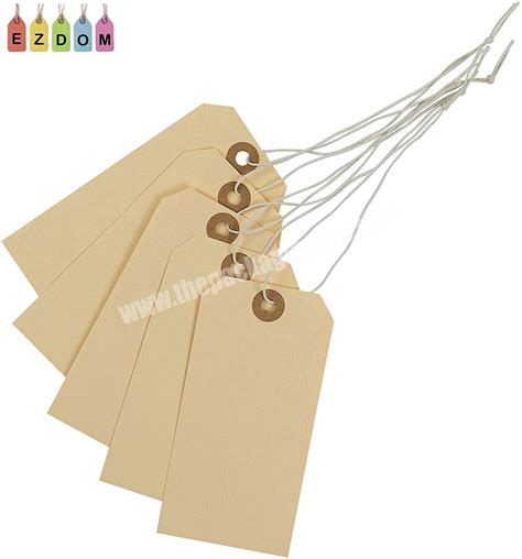 Custom Blank Manila Shipping Label Shipping Tag With Elastic Cord