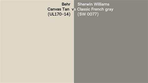 Behr Canvas Tan Ul170 14 Vs Sherwin Williams Classic French Gray Sw