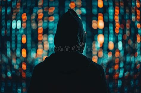 A Data Breach With Unauthorized Access A Dark Silhouette Of A Hacker