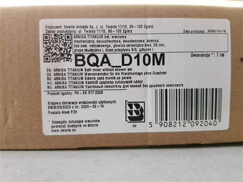Bateria Wannowa Deante Arnika BQA D10M Titanium Lubieszyn OLX Pl