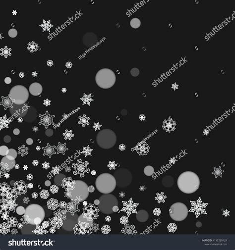 Snowflakes Falling On Black Background Merry Stock Vector Royalty Free 1193260129