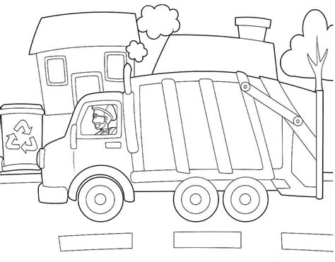 Blippi Conduciendo un Camión de Basura para colorear imprimir e dibujar ColoringOnly