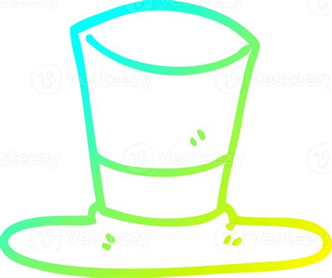 Cold Gradient Line Drawing Cartoon Top Hat 45292469 Png