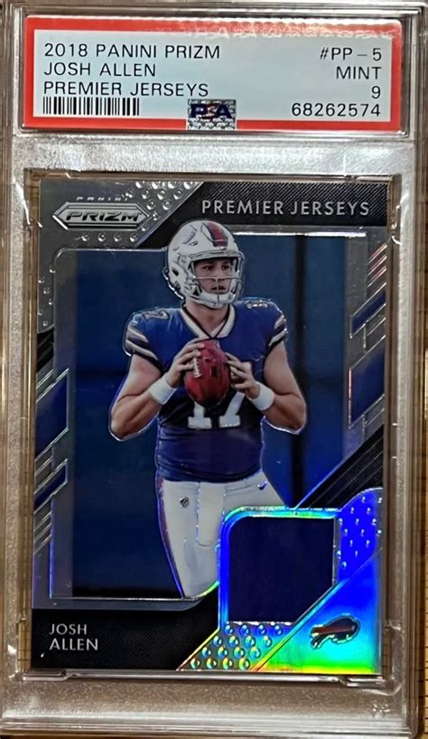 Josh Allen Rookie Card 2018 Nfl Panini Premier Jersey Psa Etsy