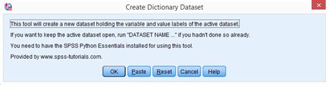 Create Dictionary Dataset