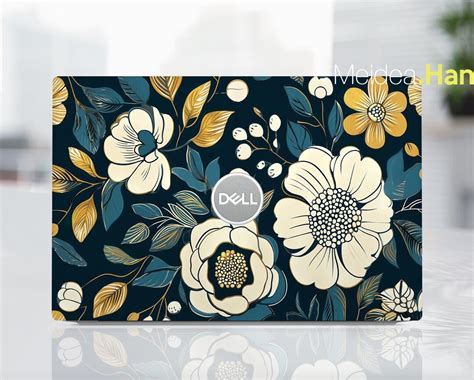 Laptop Skin Protect Dell Cute Decals Surface Accessory Personalised T Flowers Pattern Design