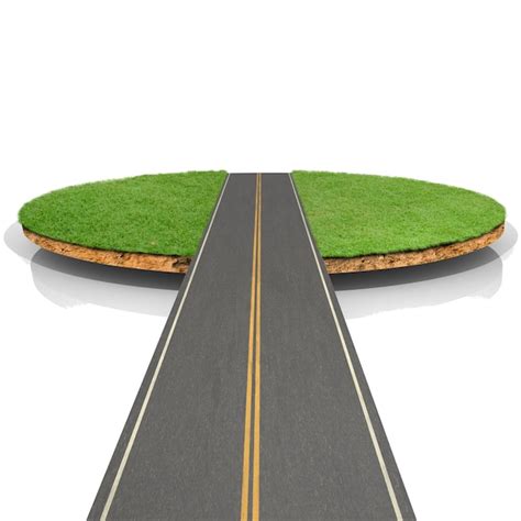 Premium Photo 3d Illustration Round Grass Landscape With Road A Road