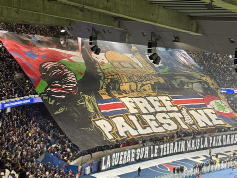 Psg To Avoid Uefa Sanction After Free Palestine Tifo Unfurled At Parc