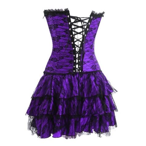 Plus Size Lingerie 3x 4x 5x 6x Lace Gothic Corset Skirt Set Sexy