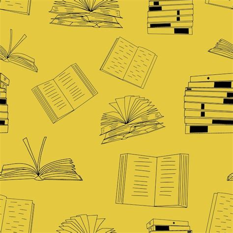 Premium Vector Books Seamless Pattern Doodle Vector Background