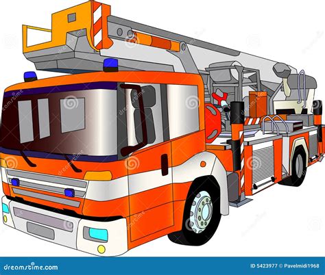Fire Engine Lader Stock Vector Illustration Of Isolated 5423977