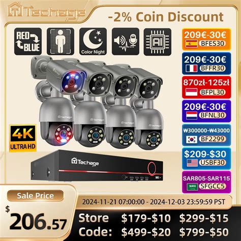 Techage IP AI 8MP CCTV H 265 8CH