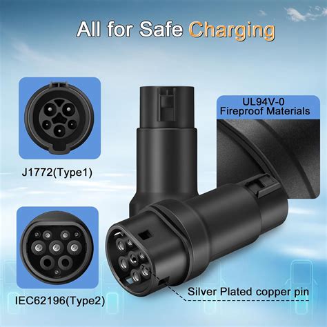 Guwieyg Ev Charger Connector Type 1 To Type 2 Adapter India Ubuy