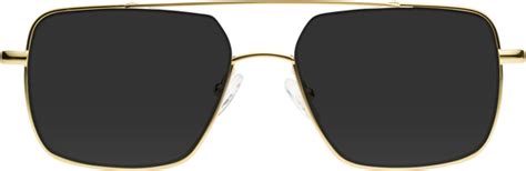 Gold Double Bridge Metal Geometric Tinted Sunglasses With Gray Sunwear