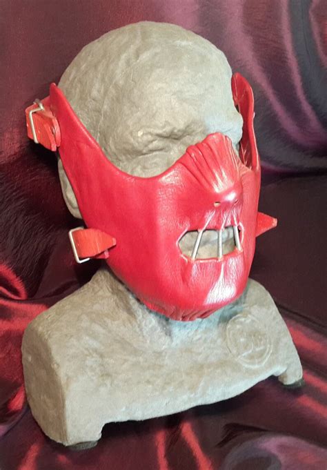 Hannibal Face Mask In Red Leather Etsy