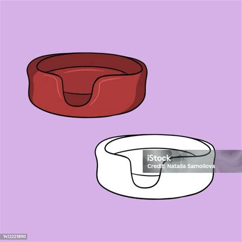 사진 세트 개를위한 빨간 쓰레기 편안한 부드러운 체이스 롱큐 만화 스타일의 벡터 일러스트 레이 션 0명에 대한 스톡 벡터 아트