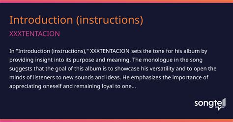 Meaning Of Introduction Instructions By Xxxtentacion