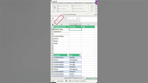 Dynamic Dependent Dropdown List In Excel Youtube