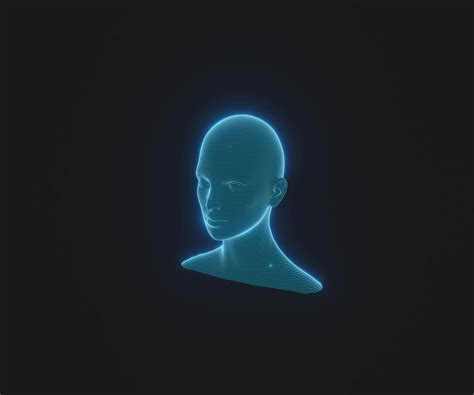 Hologram Female Head 3d Model Animated Flippednormals