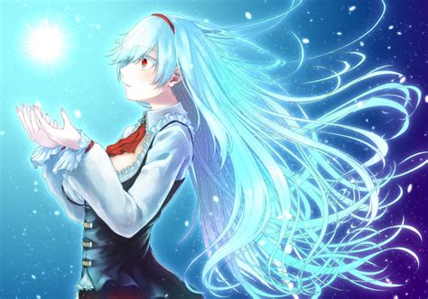 Safebooru 1girl Anna Sennen Sensou Aigis Blue Background Blush
